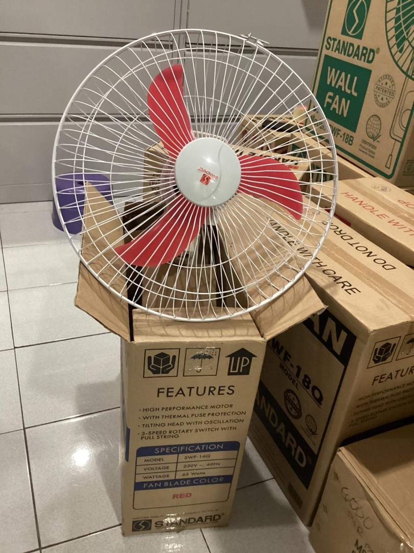 Standard 16" Wall Fan (Assorted Blade Color) SWF-16Q, Furniture & Home ...