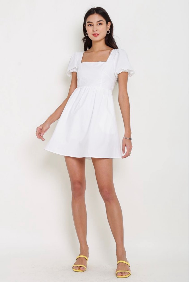 SUPERGURL CAZ CRISS CROSS BACK DRESS (WHITE), Women's Fashion, Dresses ...