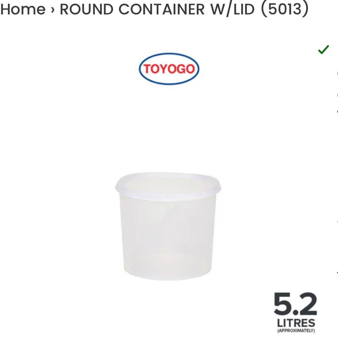 Toyogo Round Plastic Container with lid (5013), Furniture & Home Living ...
