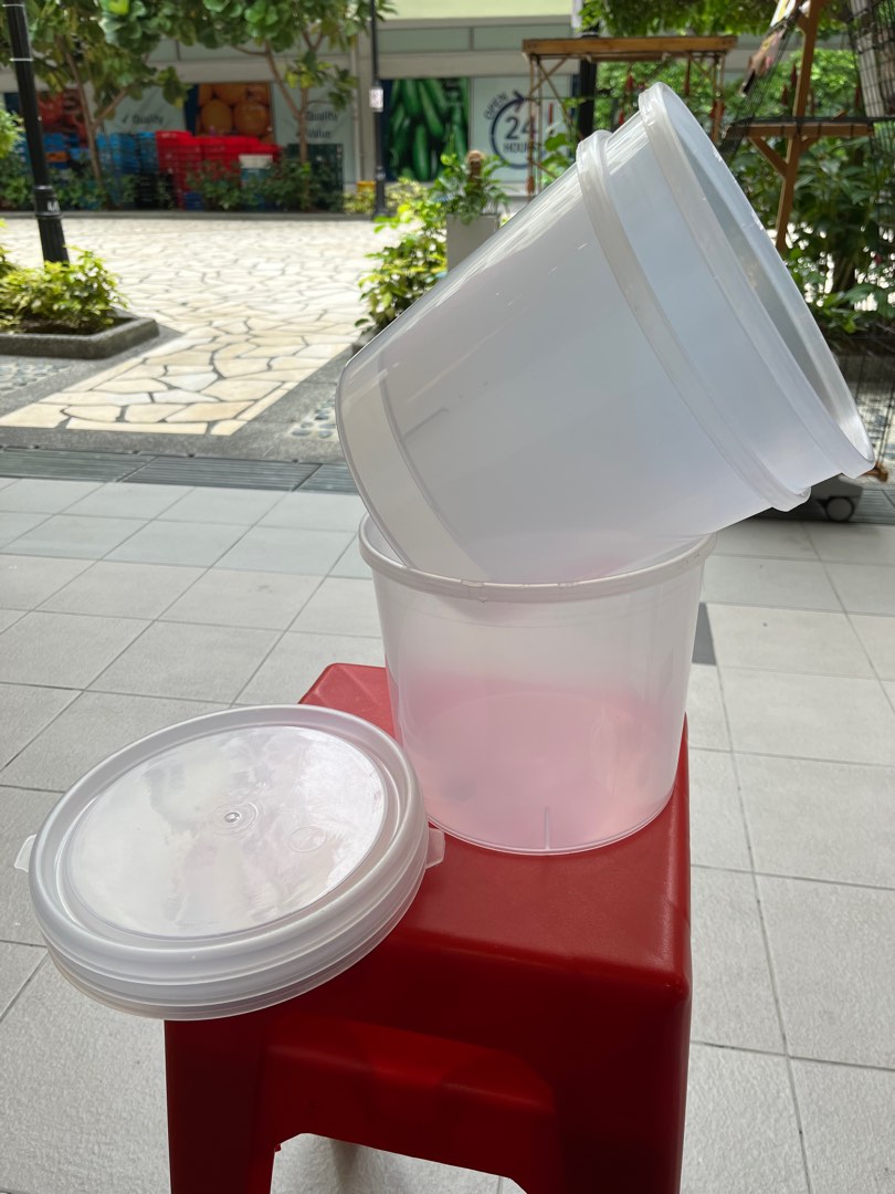 Toyogo Round Plastic Container with lid (5013), Furniture & Home Living ...