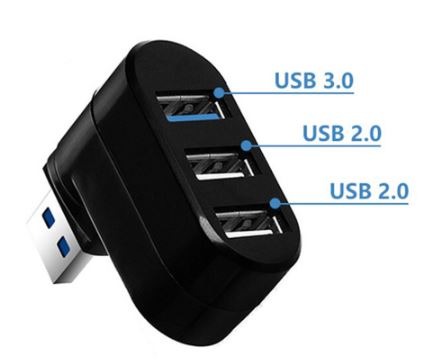 USB 3.0 3-Ports Rotatable Hub High Speed Portable Data Transfer ...