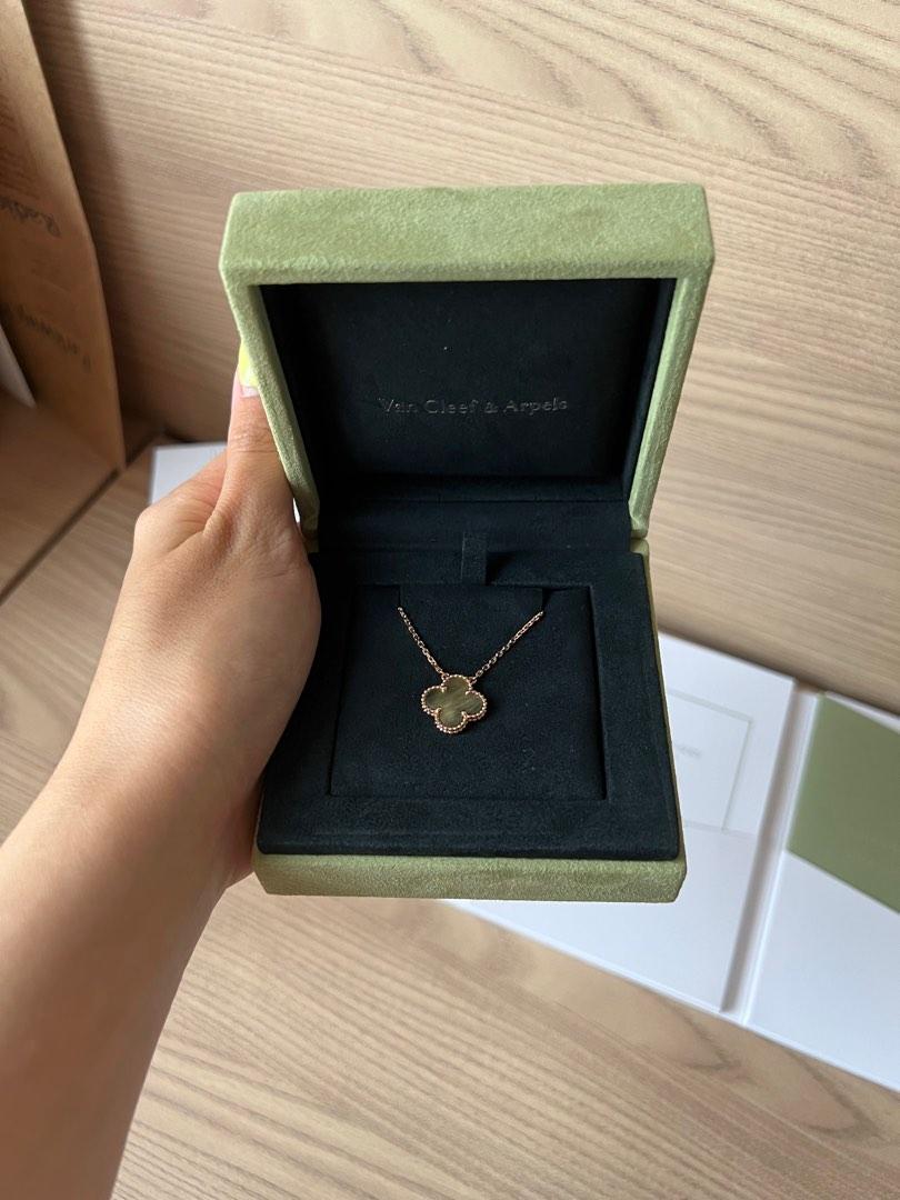 Van Cleef & Arpels VCA Vintage Alhambra Pendant Necklace, Grey Mother ...