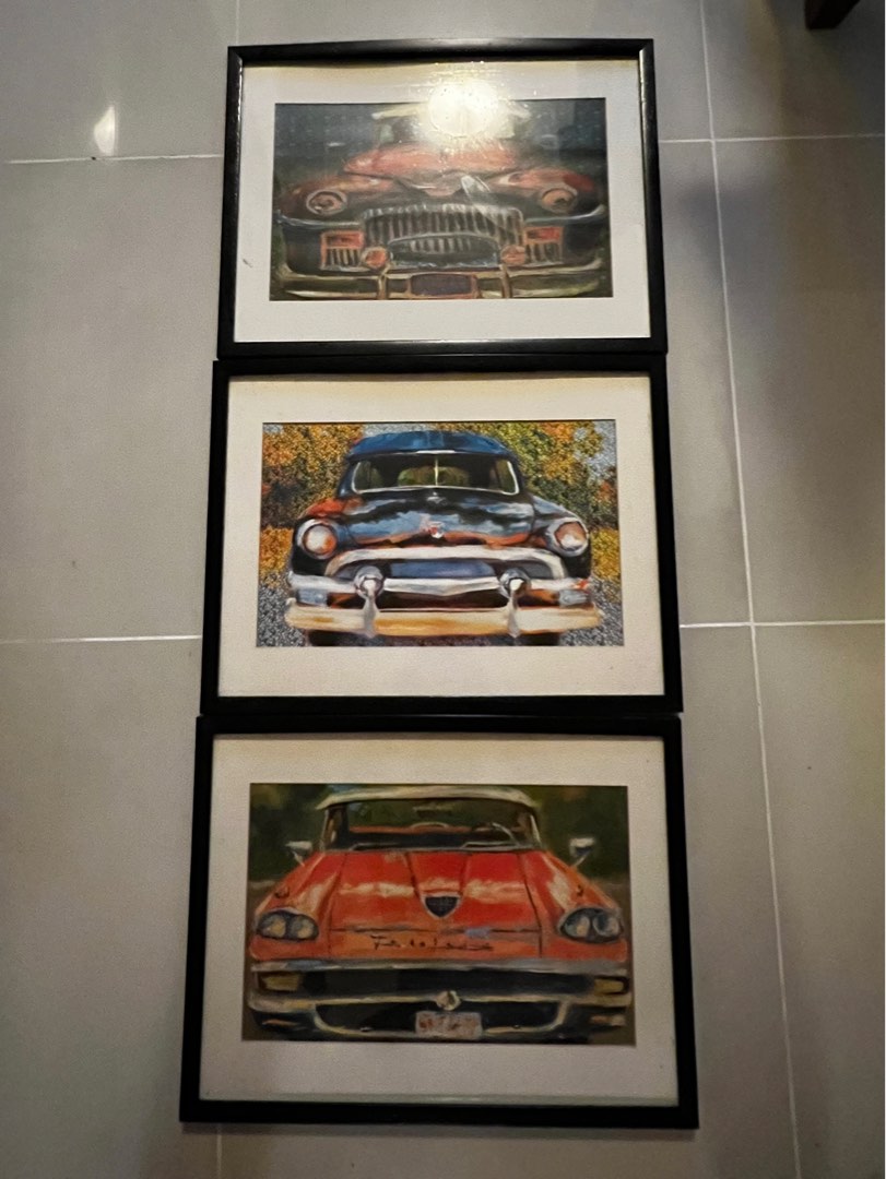Vintage Cars Framed Pictures Home Decoration, Furniture & Home Living ...