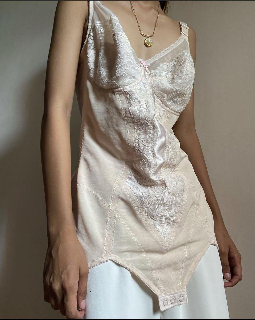 Vintage Light Pink One Piece, Women's Fashion, Swimwear, Bikinis ...