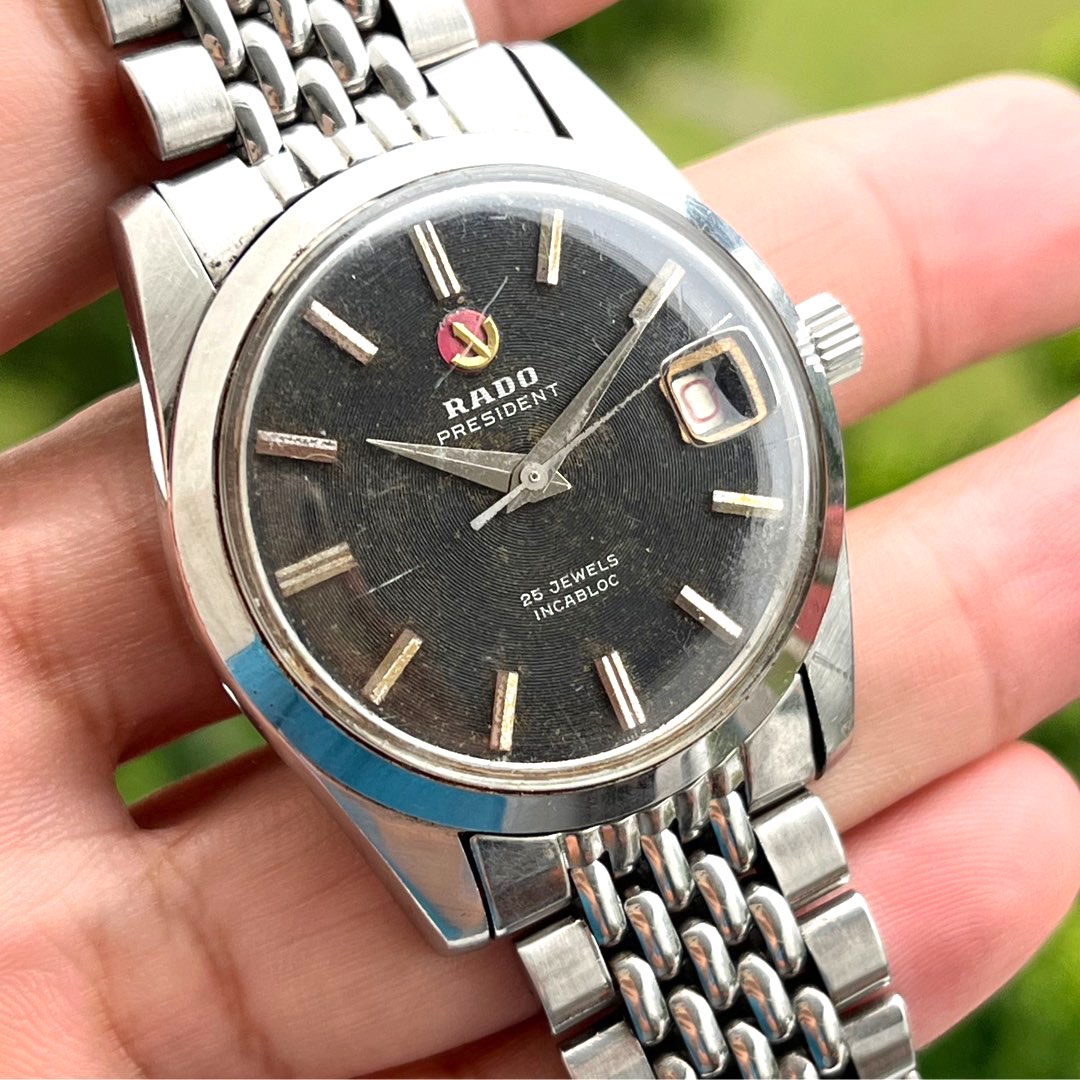 Vintage Rado President 34mm *concentric* special circular emboss dial ...