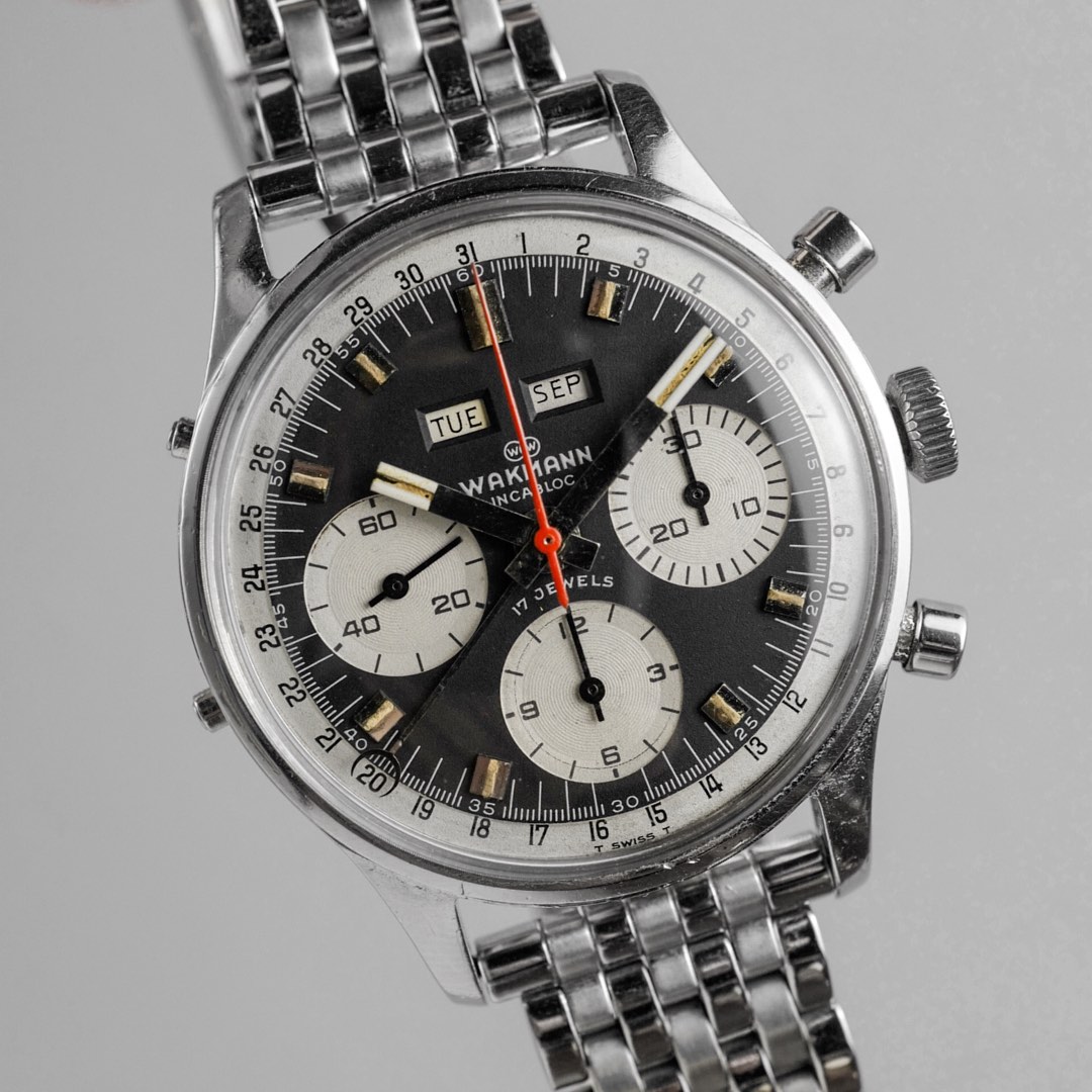 Wakmann Triple Calendar Chronograph Val.730, Luxury, Watches on Carousell