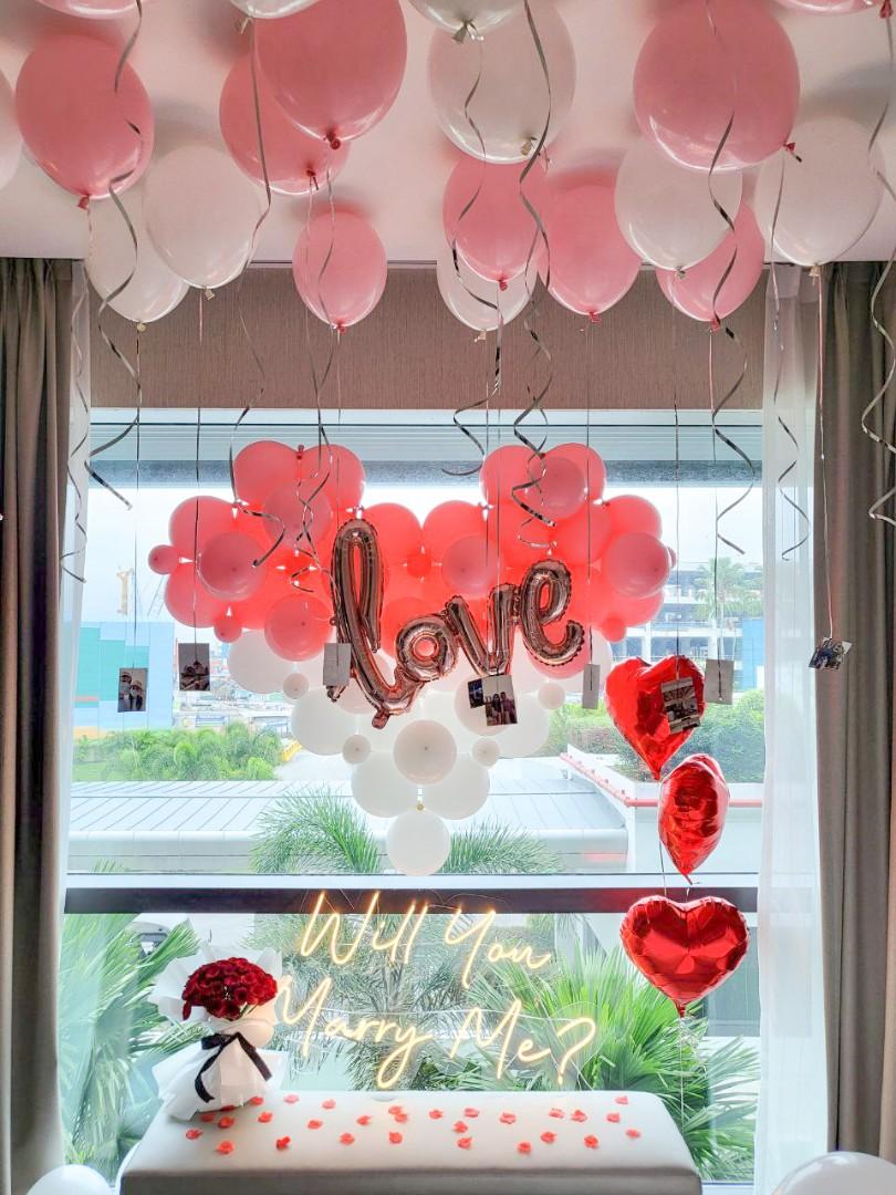 Wedding Proposal Hotel Balloon Decor Setup, Hobbies & Toys, Stationery ...