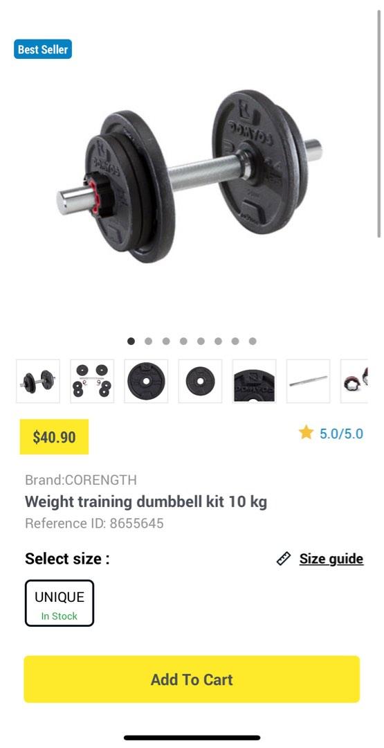 Weight Training Dumbbell Kit 10 kg, Sports Equipment, Exercise ...
