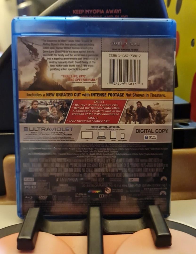 World War Z Blu Ray and Code 1 Dvd, Hobbies & Toys, Music & Media, CDs & DVDs on Carousell
