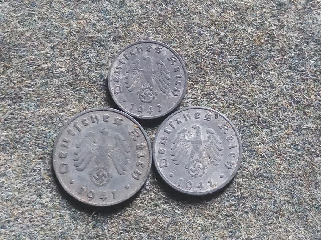 WW2 Nazi 3rd Reich Germany Wartime Zinc Coins Set of Original 1RPf ...