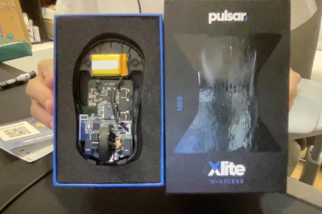 Pulsar Xlite v2 mini modded bottom shell, broken top shell and PCB with ...
