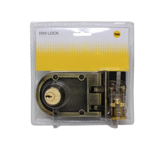 Yale Double Cylinder Antique Brass Rim Lock V198-1/4 AB, Furniture ...