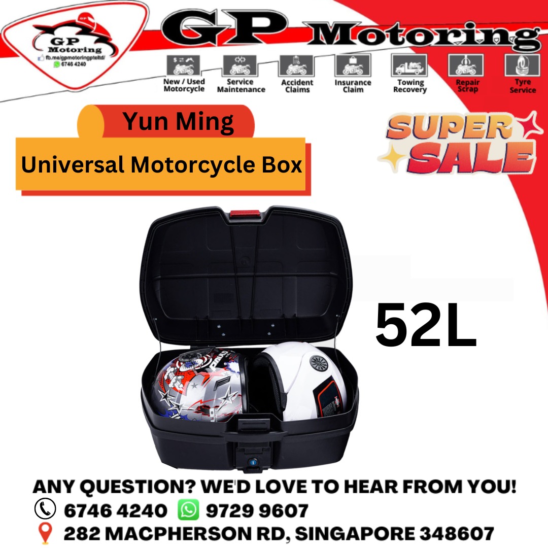 Yun Ming Motorcycle Rear Top Box Large Capacity 52L, Motorcycles ...