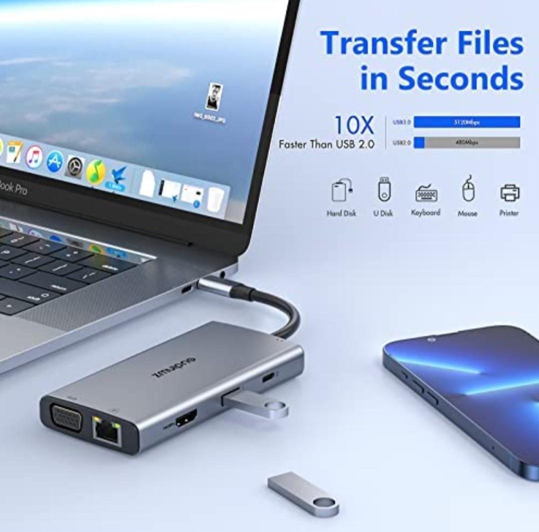 Zmuipng 10 in 1 USB C Hub, Computers & Tech, Parts & Accessories ...