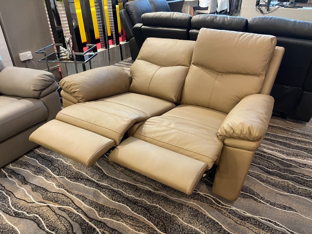 2 Seater Recliner Leather Sofa, Furniture & Home Living, Furniture ...