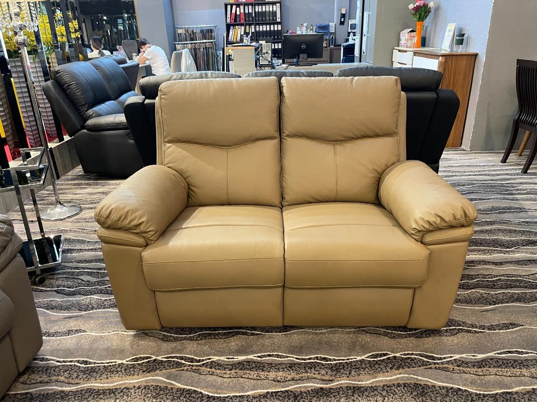 2 Seater Recliner Leather Sofa, Furniture & Home Living, Furniture ...