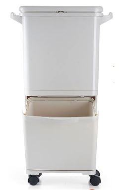 2 tier Movable Trash Bin/High capacity 38L dustbin rubbish bin trash ...