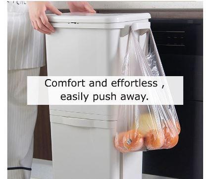 2 tier Movable Trash Bin/High capacity 38L dustbin rubbish bin trash ...