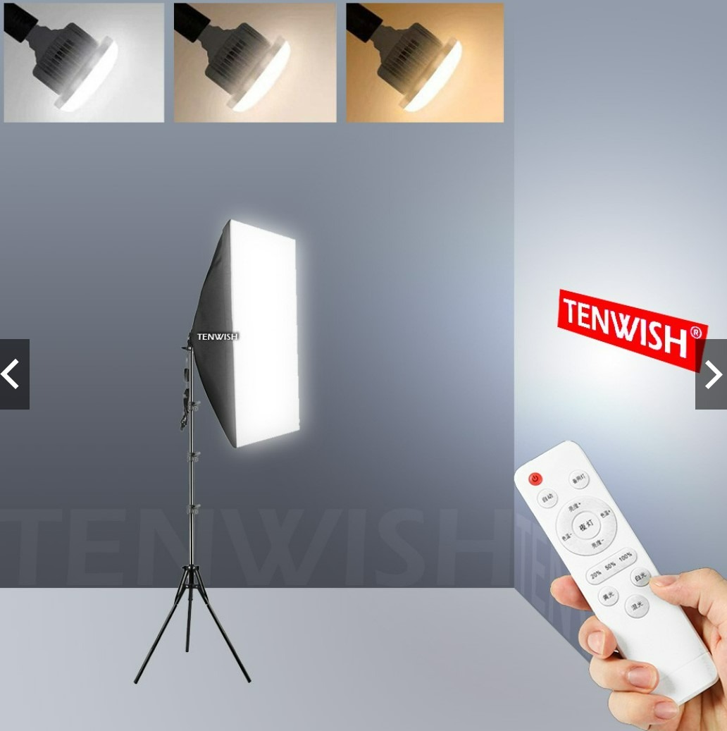 2x Dimmable 150W 3200-5500K with remote Continuous Studio Softbox ...