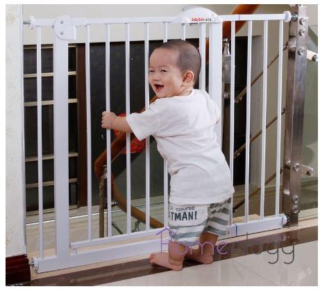 75cm-200+cm Steel Baby Safety Gate Safe Fence Pet Fencing Metal Two Way ...