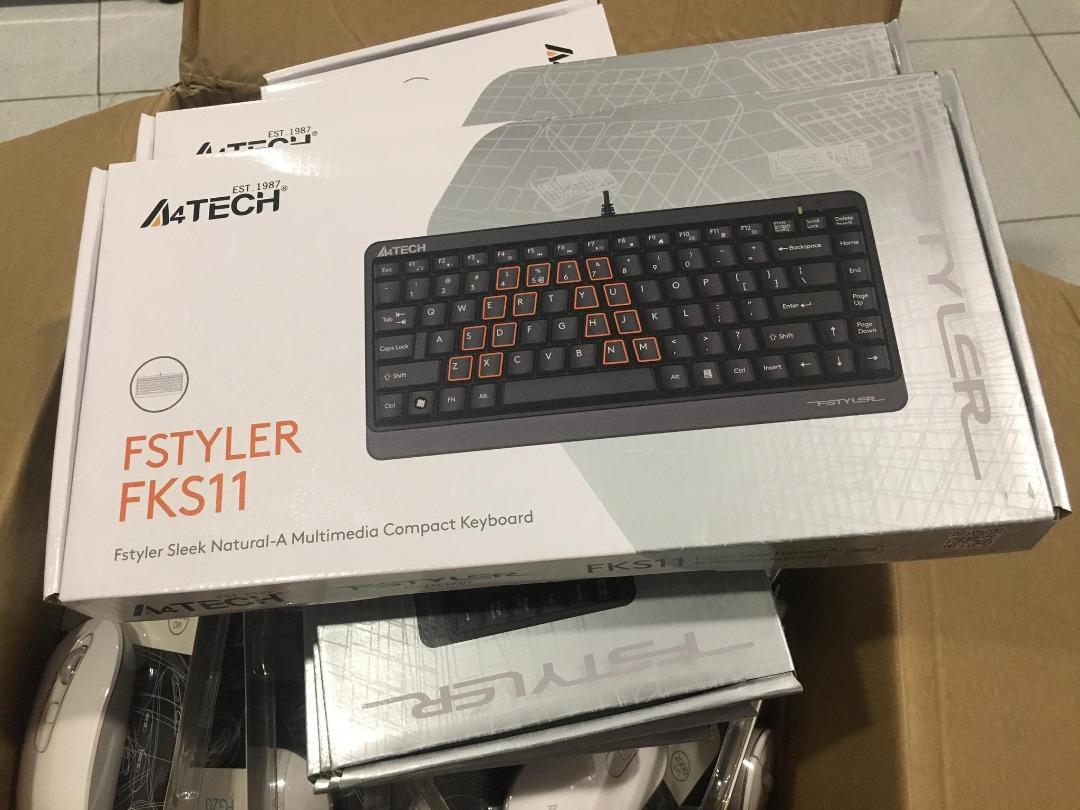 A4Tech FKS11 Fstyler Compact Size Wired Keyboard USB Grey, Computers ...