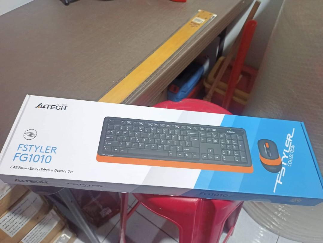 A4Tech Fstyler FG1010 Wireless Keyboard Mouse Combo USB Orange, Computers & Tech, Parts ...