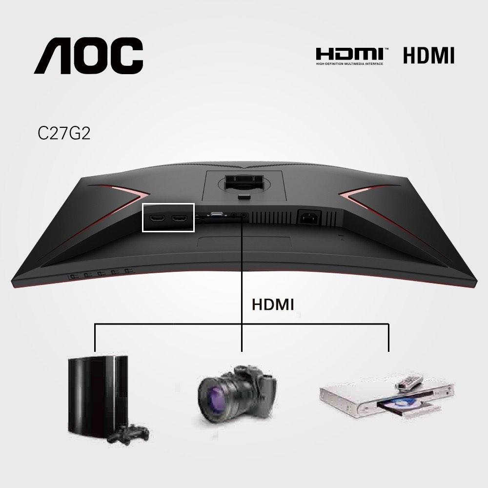 AOC C27G2 27" VA Curved FHD 165Hz 1ms FreeSync Premium gaming monitor ...
