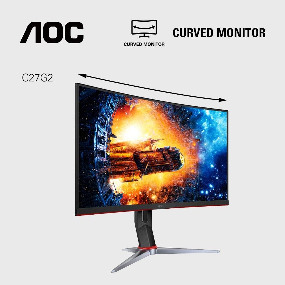 AOC C27G2 27" VA Curved FHD 165Hz 1ms FreeSync Premium gaming monitor ...