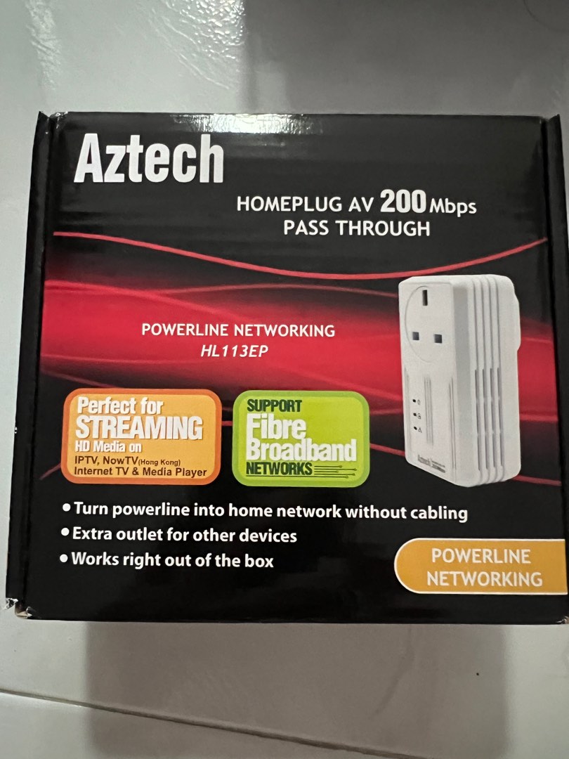 Aztech HomePlug AV200 Mbps, Computers & Tech, Parts & Accessories ...