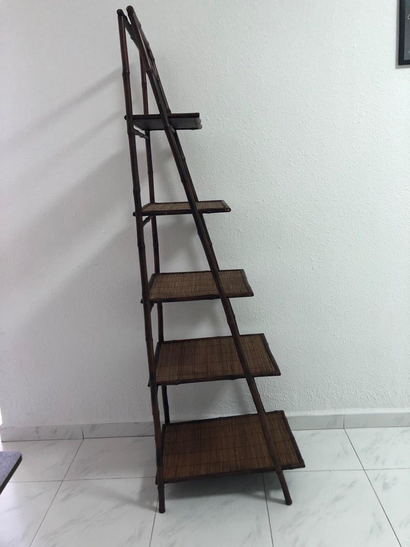 Bamboo 5-tiered display rack (foldable), Furniture & Home Living ...