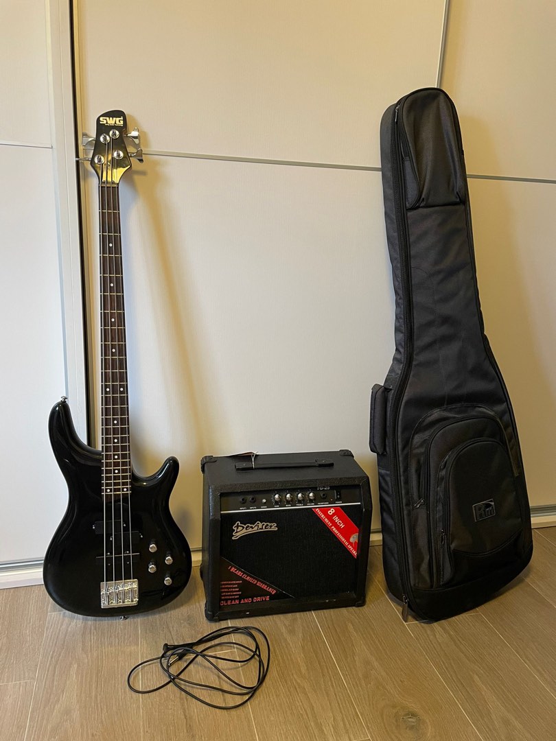 (Bass guitar低音結他套裝）韓國品牌Swingguitar SJ-1 Bass 低音結他 (包結他袋，Deviser 結他/bass ...