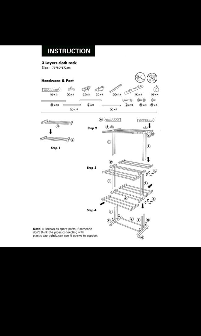 Brand new 3 level clothes drying rack, Furniture & Home Living, Home ...