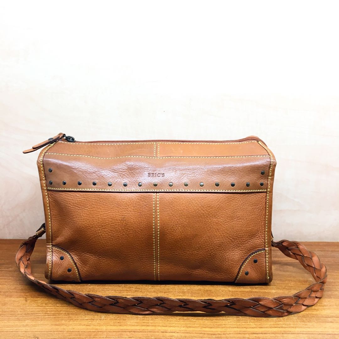 Brics Milano Italy Vintage Full Leather Mini Handbag, Women's Fashion ...