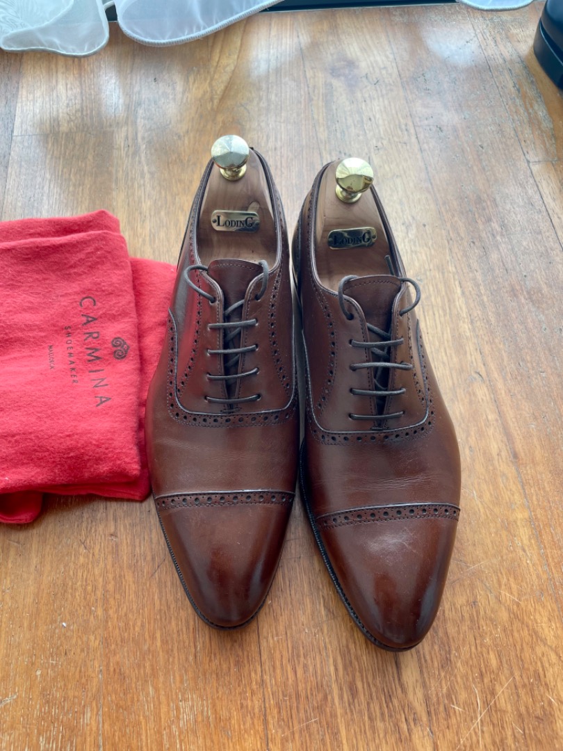 Brown / cognac luxury Carmina men shoes calf leather, Men's Fashion ...