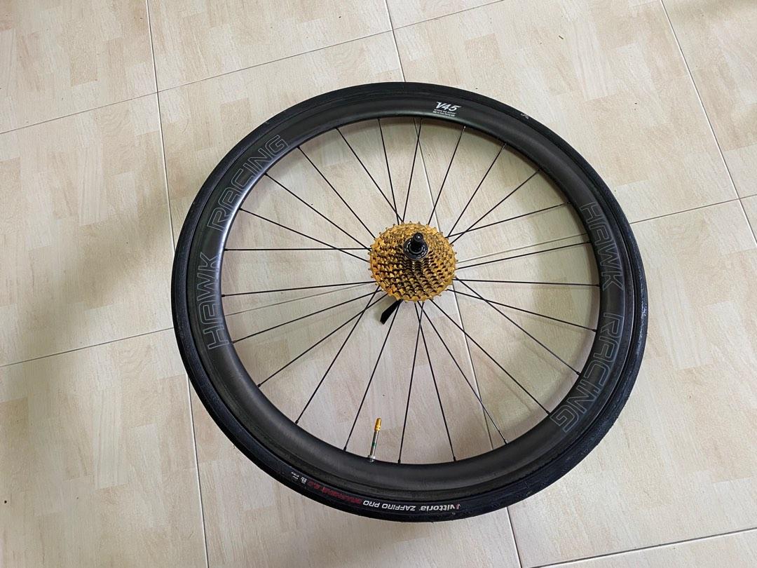 45mm Carbon Wheelset Hawk Racing V45 Clincher for road bike zipp enve ...