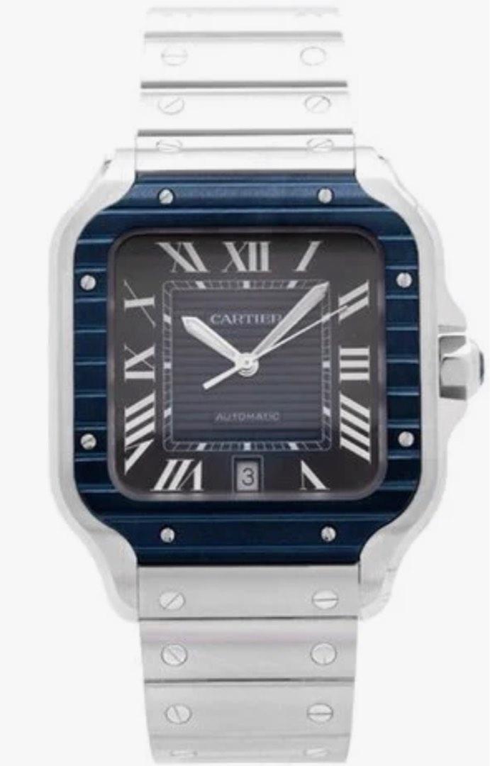 Cartier Santos Blue PVD bezel, Luxury, Watches on Carousell