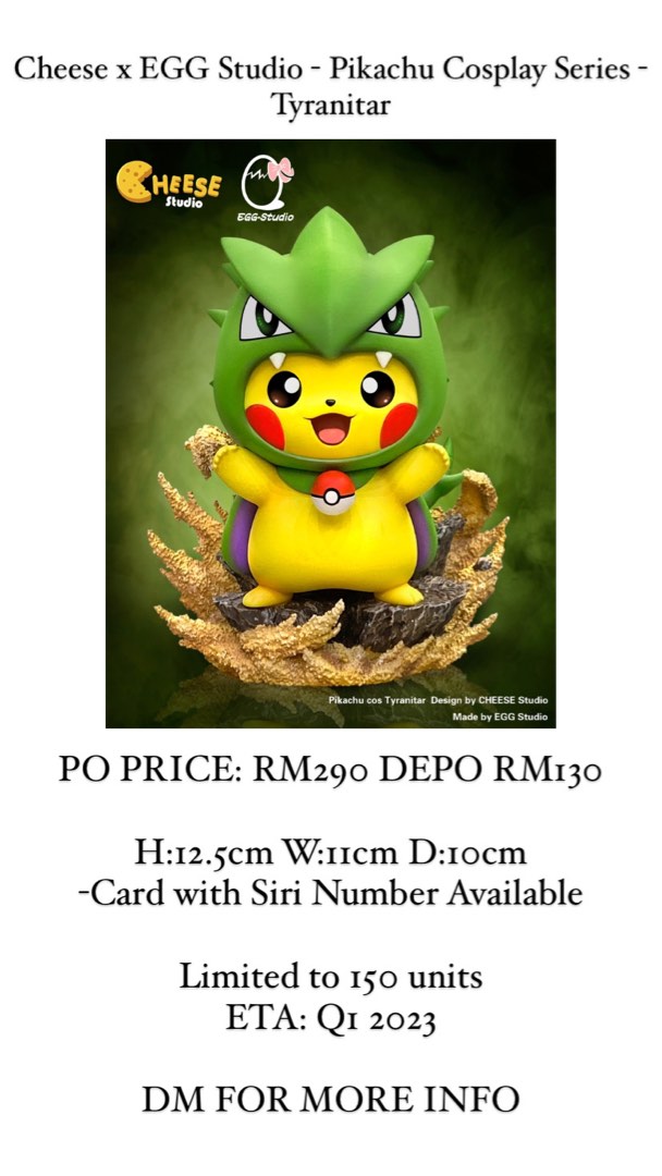 Cheese x EGG Studio - Pikachu Cosplay Series - Tyranitar, Hobbies & Toys, Toys & Games on Carousell