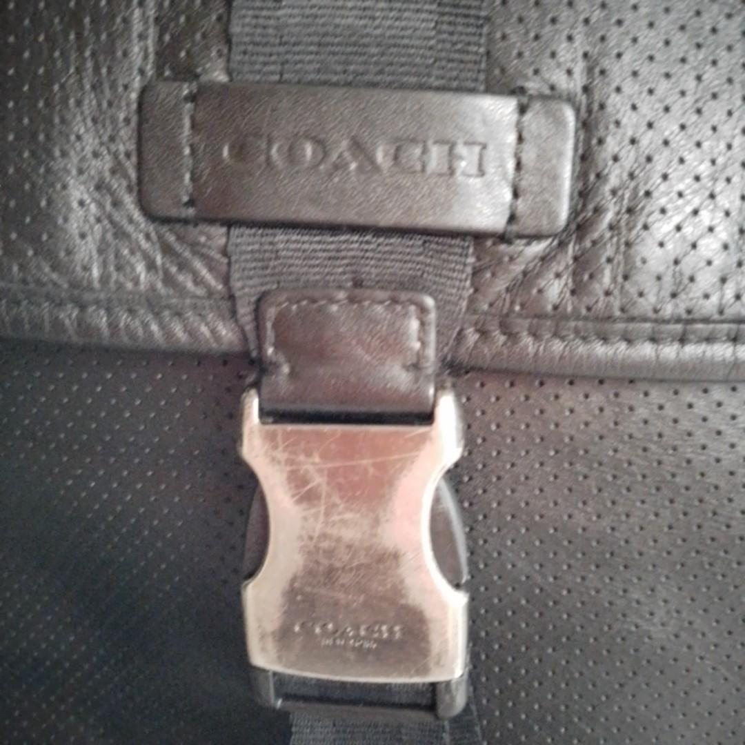 Coach Perforated Leather Map Bag for men, Fesyen Pria, Tas & Dompet ...