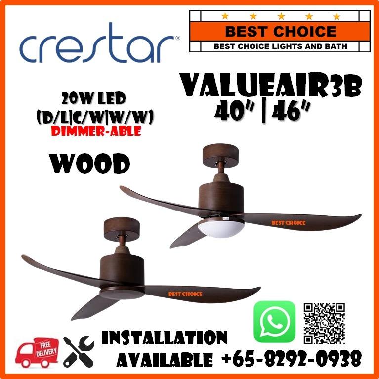 Crestar Value Air 3Blades With 20W LED, Furniture & Home Living ...
