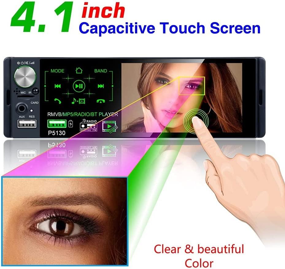 Ctzrzyt P5130 Car Radio MP5 Player 1 Din Autoradio 4.1 Inch Touchscreen ...