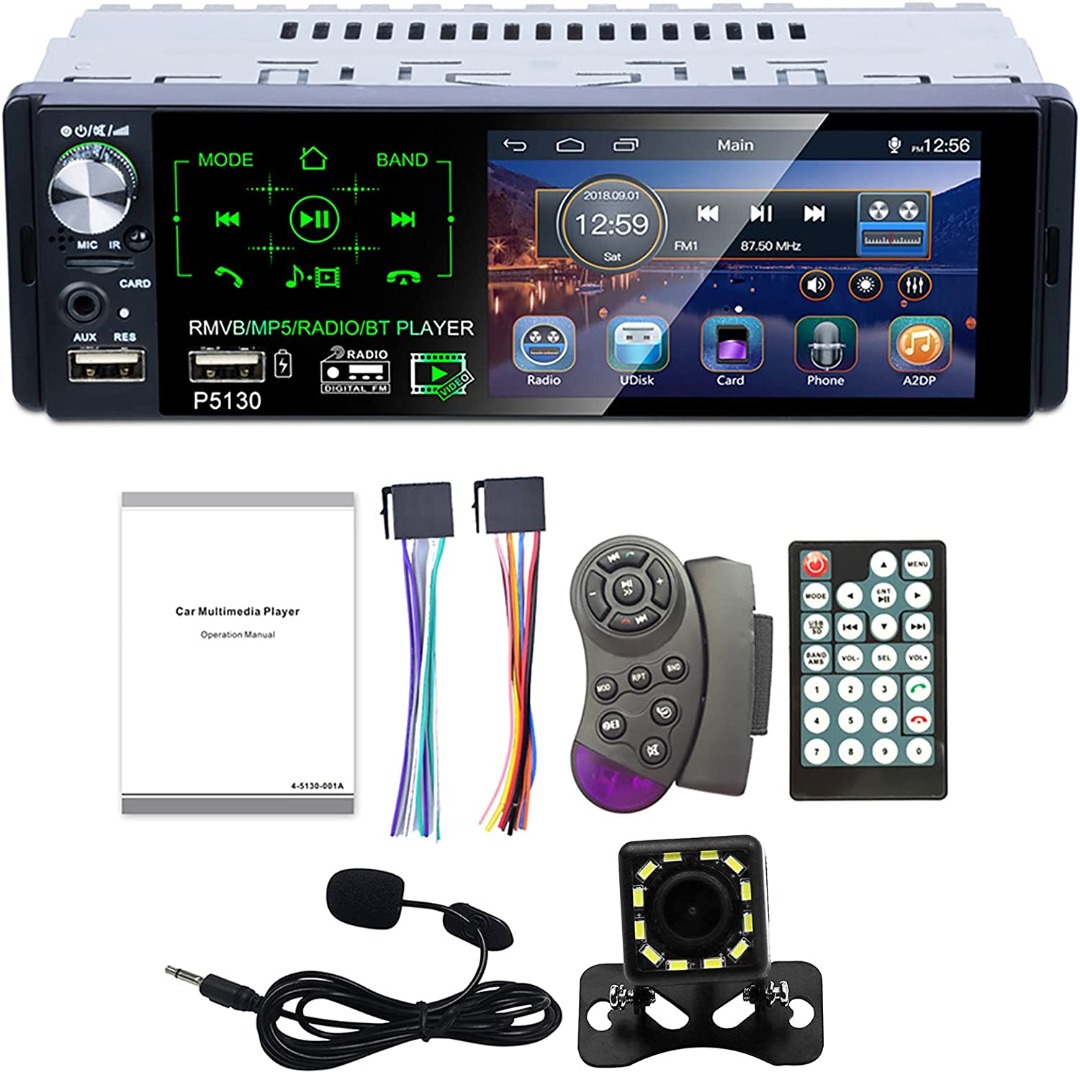 Ctzrzyt P5130 Car Radio MP5 Player 1 Din Autoradio 4.1 Inch Touchscreen ...