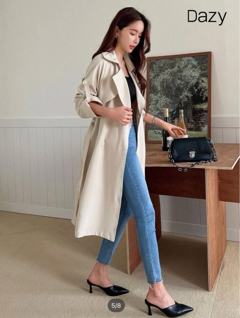 DAZY Trench Coat, Women's Fashion, Coats, Jackets and Outerwear on Carousell