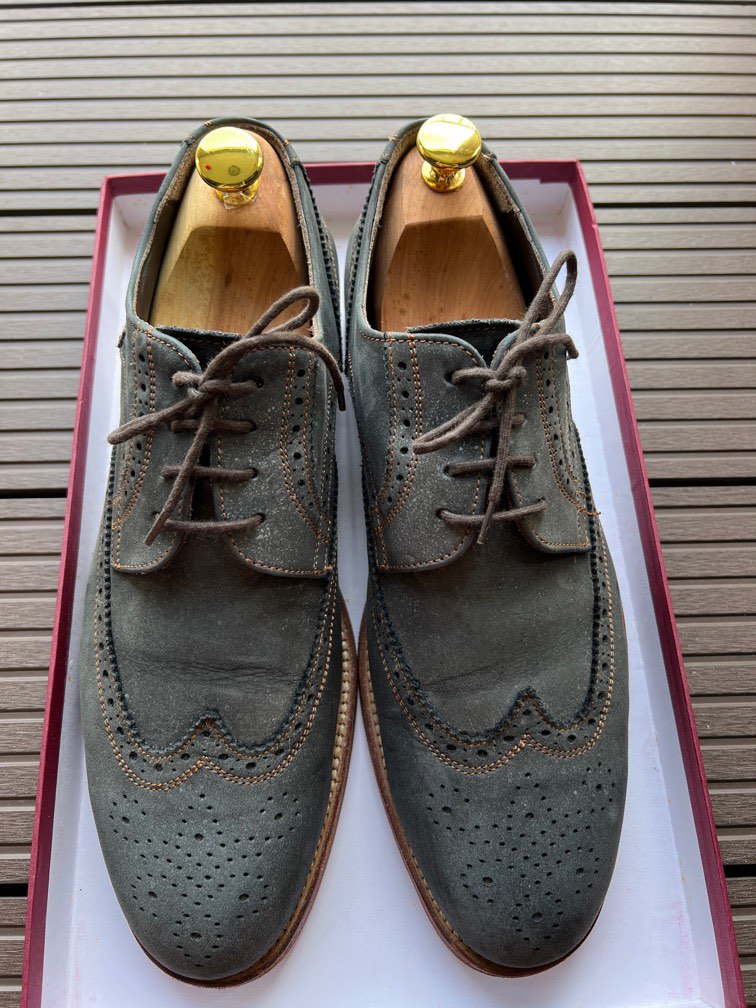 Derby shoe (blue Suede), Men's Fashion, Footwear, Dress Shoes on Carousell
