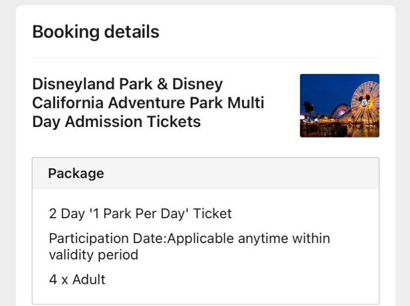Disneyland Park & Disney California Adventure Park - 2 Day "1 Park per ...