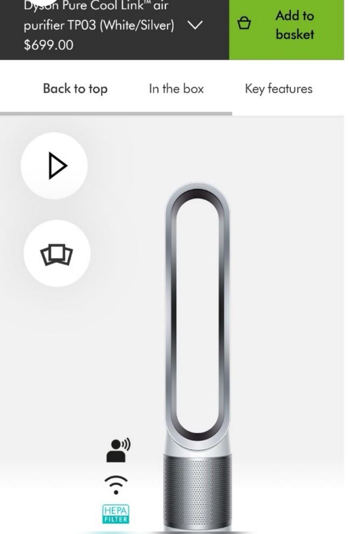 Dyson pure coollink-TP03, Furniture & Home Living, Lighting & Fans ...