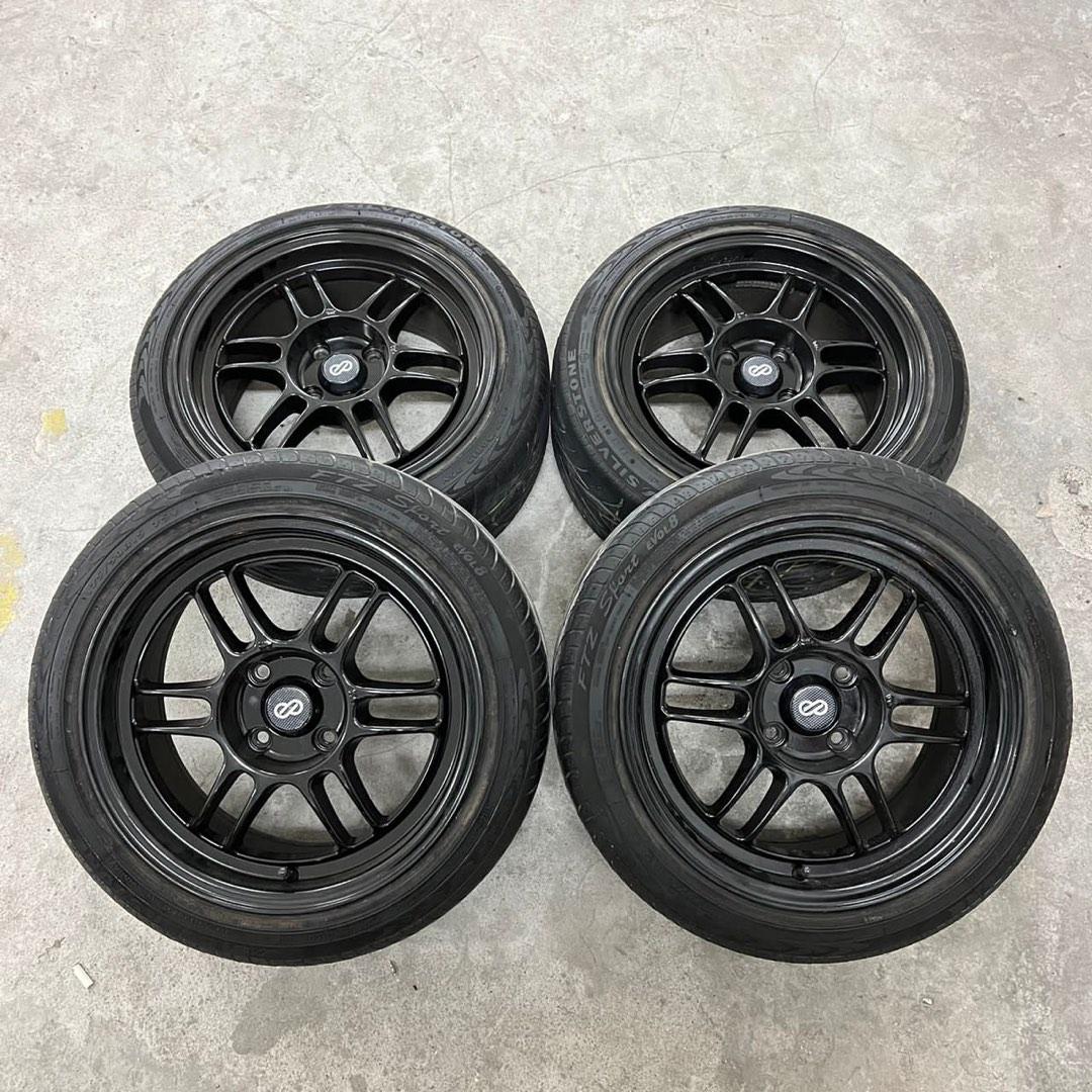 Enkei RPF1 15 inch sport rim Viva tyre 70%, Auto Accessories on Carousell
