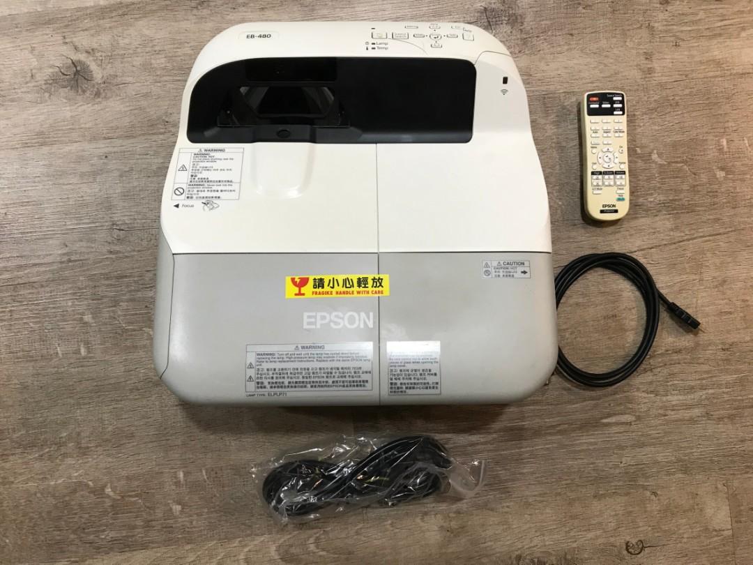 EPSON EB-485wi反射式超短焦投影機projector 3100流明 可側投 HDMI 提供1個月保固switch投影不延遲 手機 ...