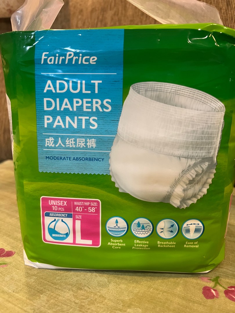 Fairprice Adult Diapers Pants Size : L, Health & Nutrition, Assistive ...