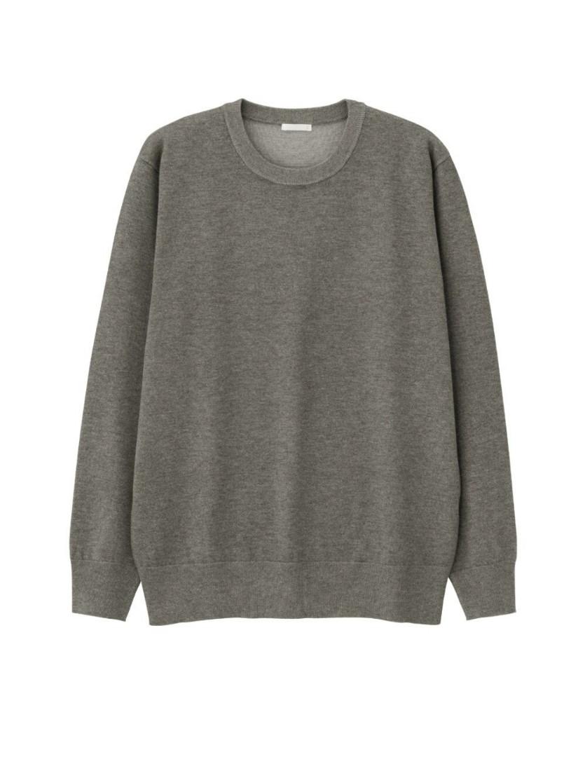GU by Uniqlo Fine Gauge Crew Neck Sweater, Men's Fashion, Coats ...