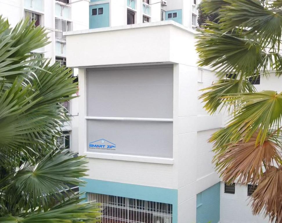 HDB EM Executive Maisonette Balcony - Smart Zip Track Guided Blind ...